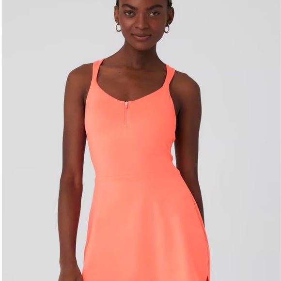 ALO Yoga | Dresses | Alo Coral Pink Tennis Yoga Dress | Poshmark